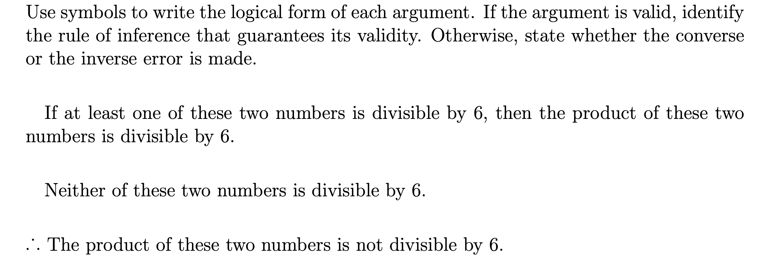 Solved Use symbols to write the logical form of each | Chegg.com