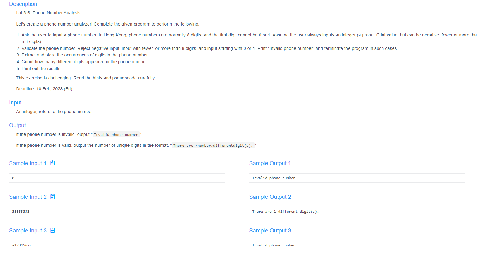 Solved Lab3-6. Phone Number Analysis Let's create a phone | Chegg.com