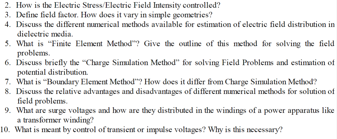 Solved 2. How is the Electric Stress/Electric Field | Chegg.com