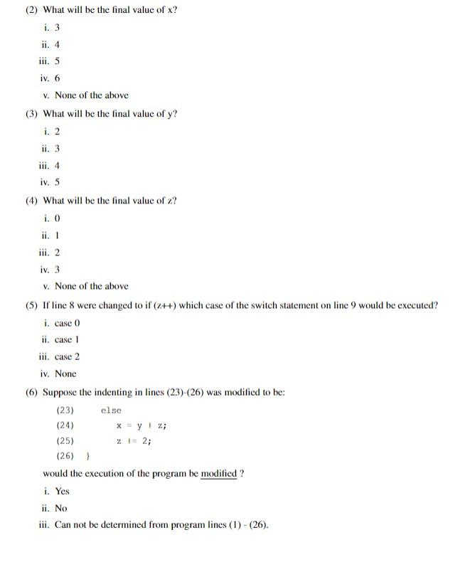 Solved D Refer To The Following C Program Line Numbers 