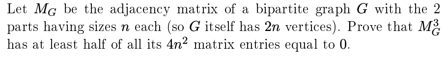 Solved Let MG be the adjacency matrix of a bipartite graph G | Chegg.com