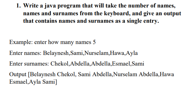 Solved 1. Write a java program that will take the number of | Chegg.com