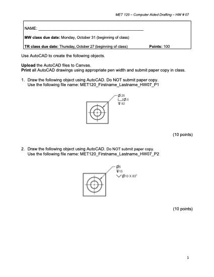 Use AutoCAD to create the following objects. Upload | Chegg.com