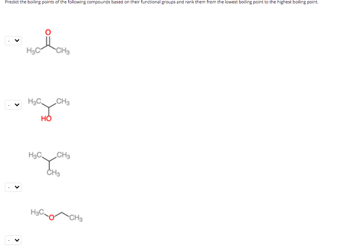 Solved Predict the boiling points of the following compounds | Chegg.com