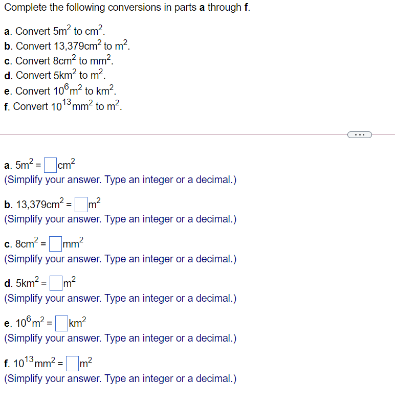 Solved Complete the following conversions in parts a through | Chegg.com