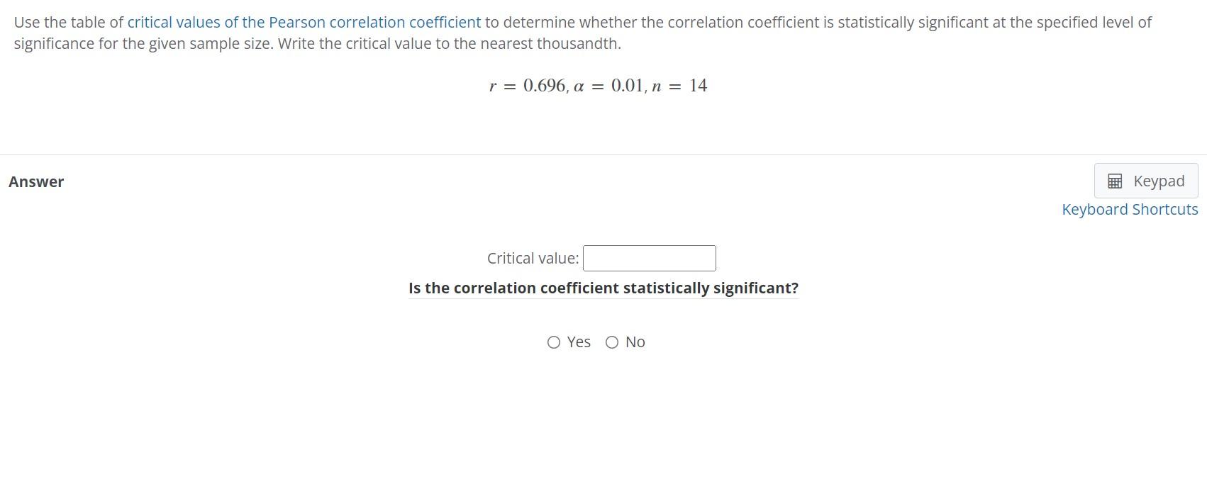 Solved Use the table of critical values of the Pearson | Chegg.com