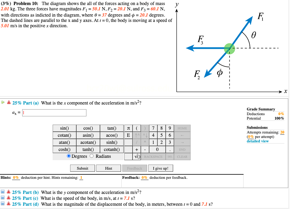 Solved (3%) Problem 10: The diagram shows the all of the | Chegg.com
