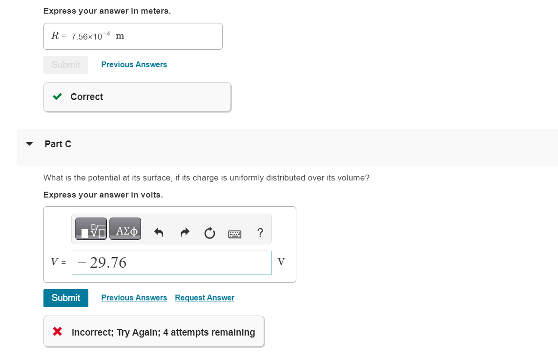 Solved Express your answer in volts. Part B Express your | Chegg.com