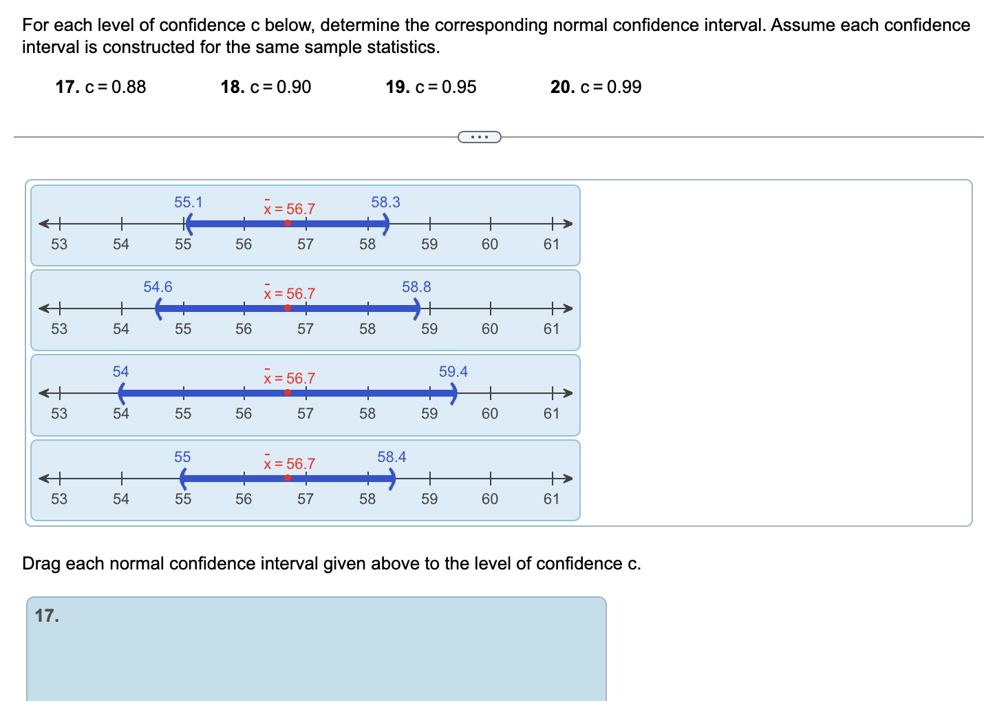 Solved For each level of confidence c below, determine the | Chegg.com