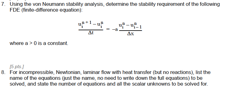 Solved 7. Using the von Neumann stability analysis, | Chegg.com