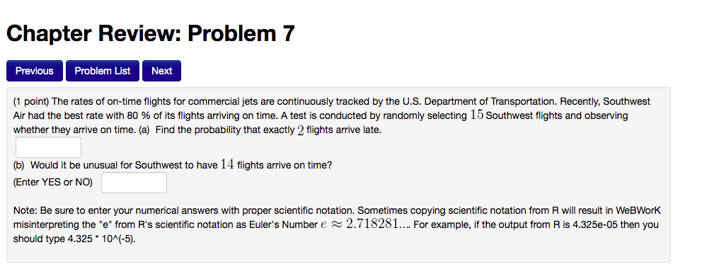 Solved Chapter Review: Problem 7 Previous Problem List Next | Chegg.com