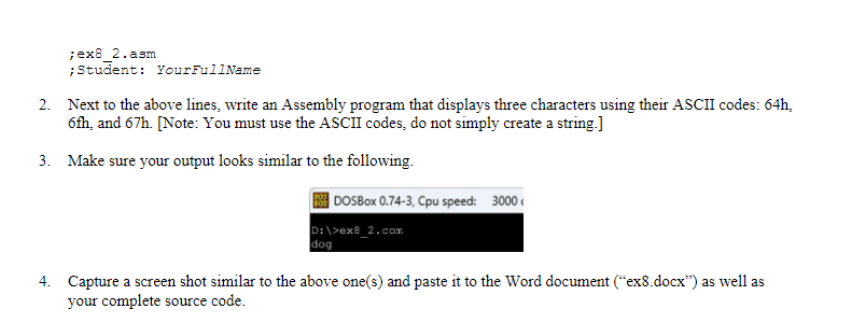 Solved ```;ex8_2.asm;Stud्dent: YourFullName```2. ﻿Next to | Chegg.com