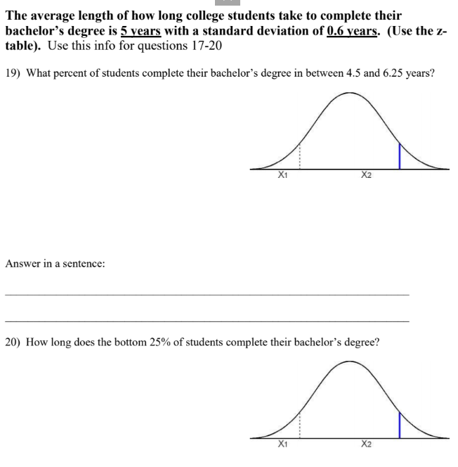 Solved The average length of how long college students take | Chegg.com