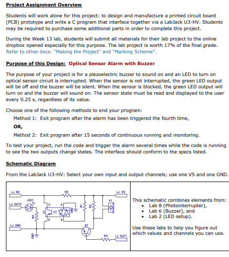 Project Assignment Overview Students will work alone | Chegg.com