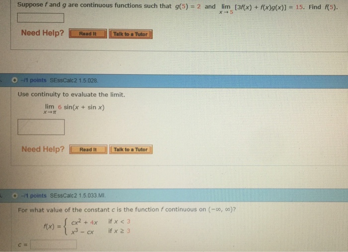 Solved Suppose fand g are continuous functions such that | Chegg.com
