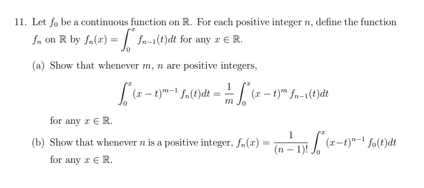 Solved Let f0 be a continuous function on R. For each | Chegg.com