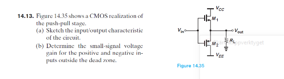 Solved Vcc J. HEM • Vout 14.13. Figure 14.35 shows a CMOS | Chegg.com