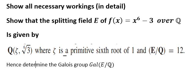 Solved Show all necessary workings (in detail) Show that the | Chegg.com