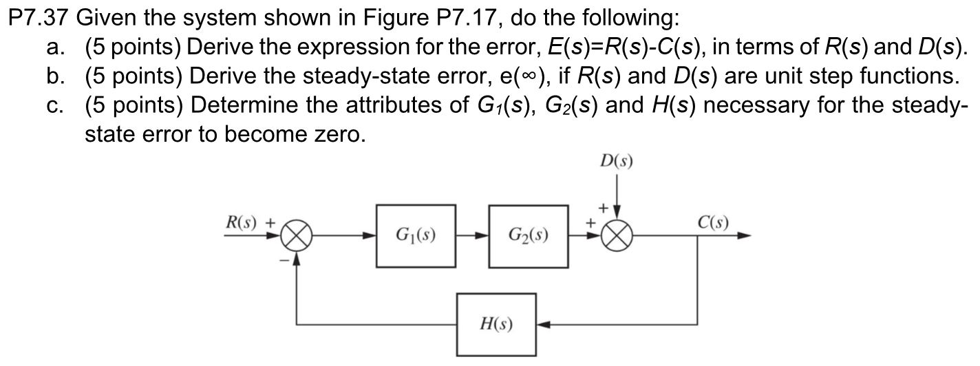 Solved P7.37 Given the system shown in Figure P7.17, do the | Chegg.com Solved P7.37 Given the system shown in Figure P7.17, do the | Chegg.com