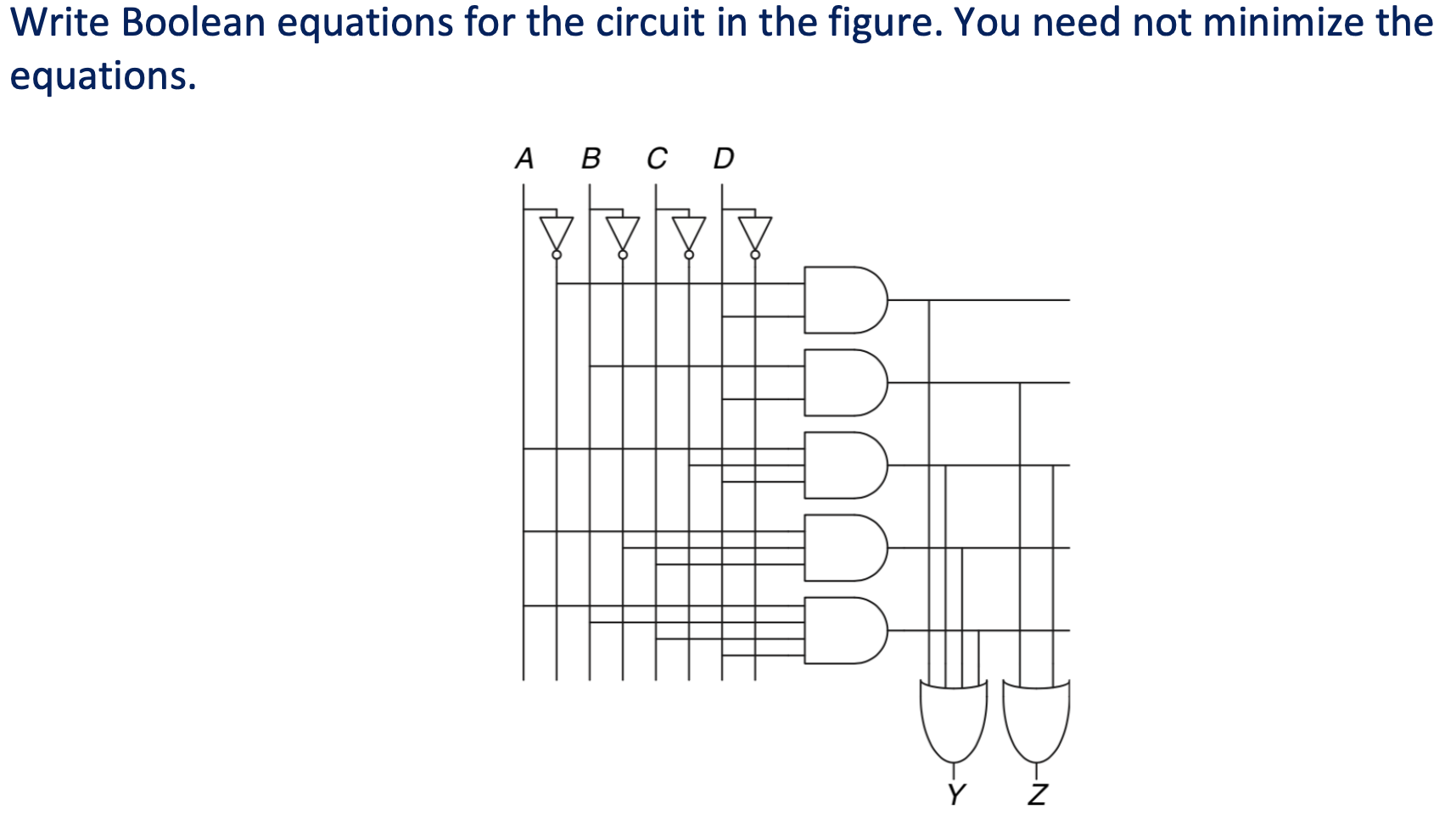 Solved Write Boolean equations for the circuit in the | Chegg.com