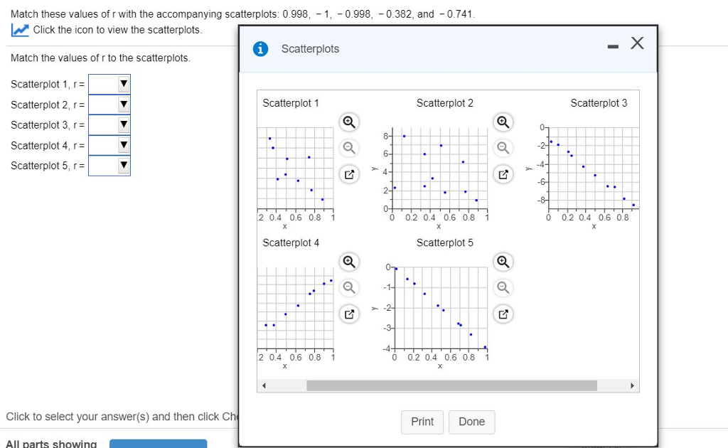 Solved Match these values of r with the accompanying | Chegg.com