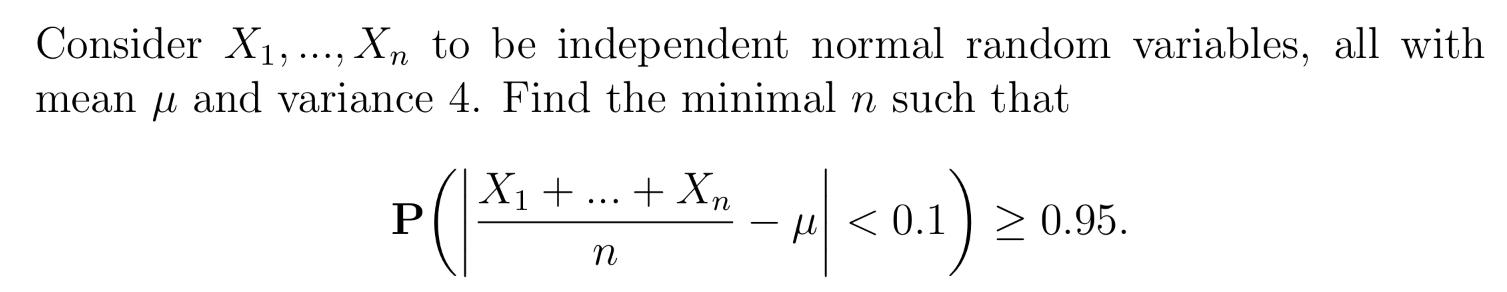 Solved Consider X1,…,Xn to be independent normal random | Chegg.com