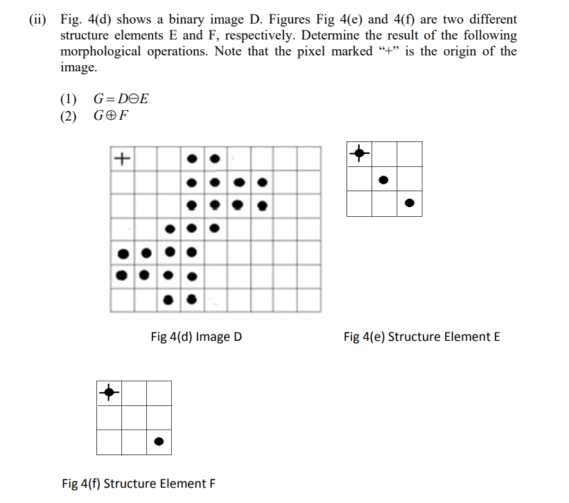 Solved (ii) ﻿Fig. 4(d) ﻿shows a binary image D. ﻿Figures Fig | Chegg.com