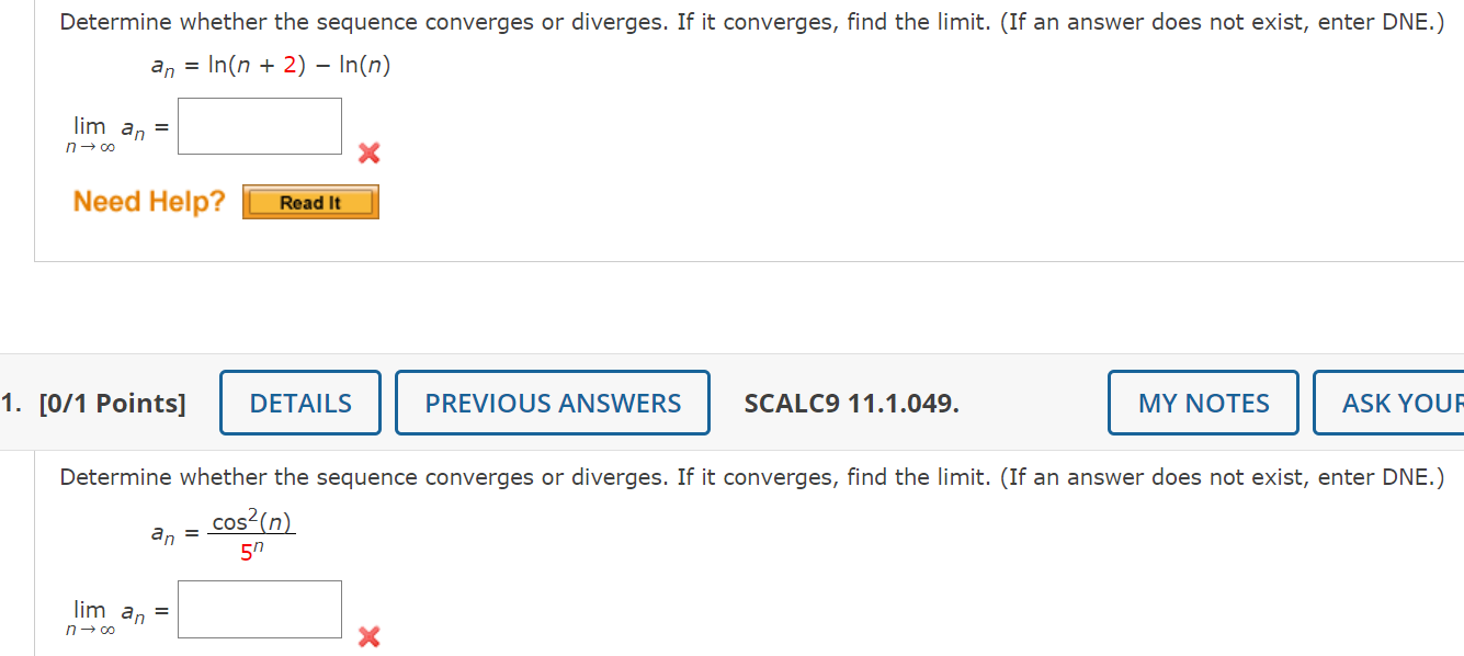 Solved Determine whether the sequence converges or diverges. | Chegg.com