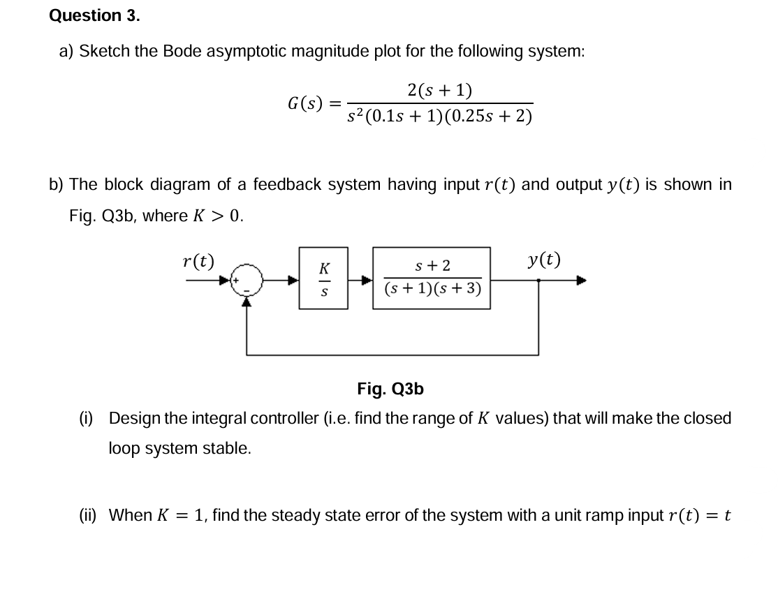 Solved aG(s)=2(s+1)s2(0.1s+1)(0.25s+2)br(t) ﻿and output | Chegg.com
