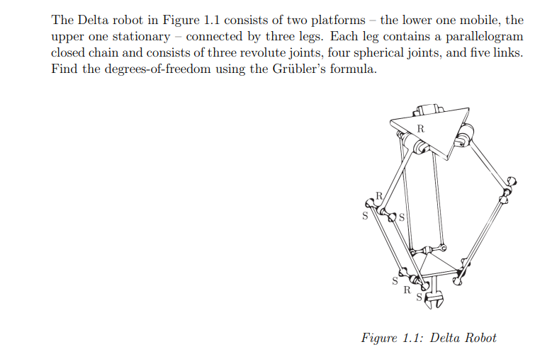 Solved The Delta robot in Figure 1.1 consists of two | Chegg.com