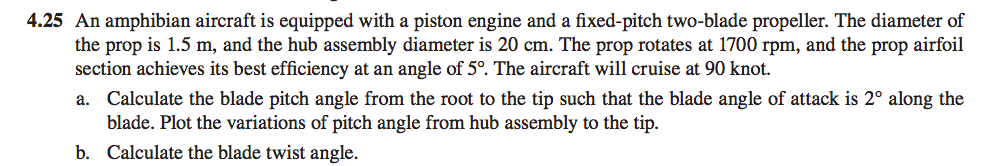 Solved 4.25 An amphibian aircraft is equipped with a piston | Chegg.com
