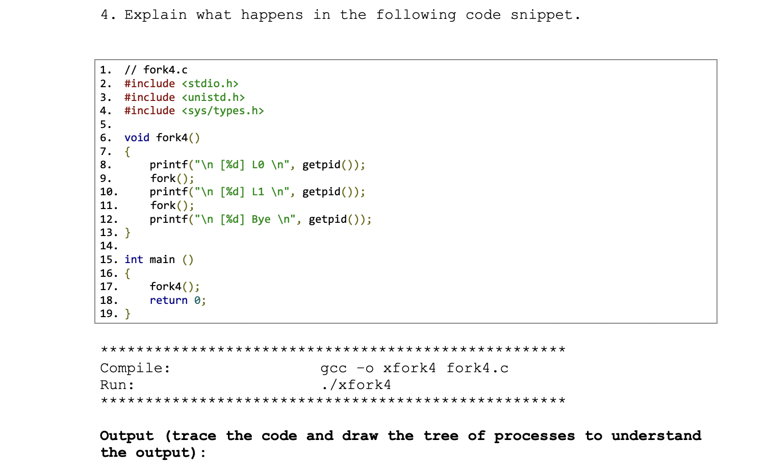 Solved In C Language, please explain the process of each | Chegg.com