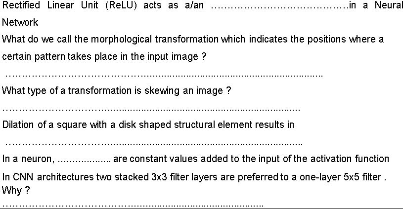 Rectified Linear Unit (ReLU) acts as alan in a Neural | Chegg.com
