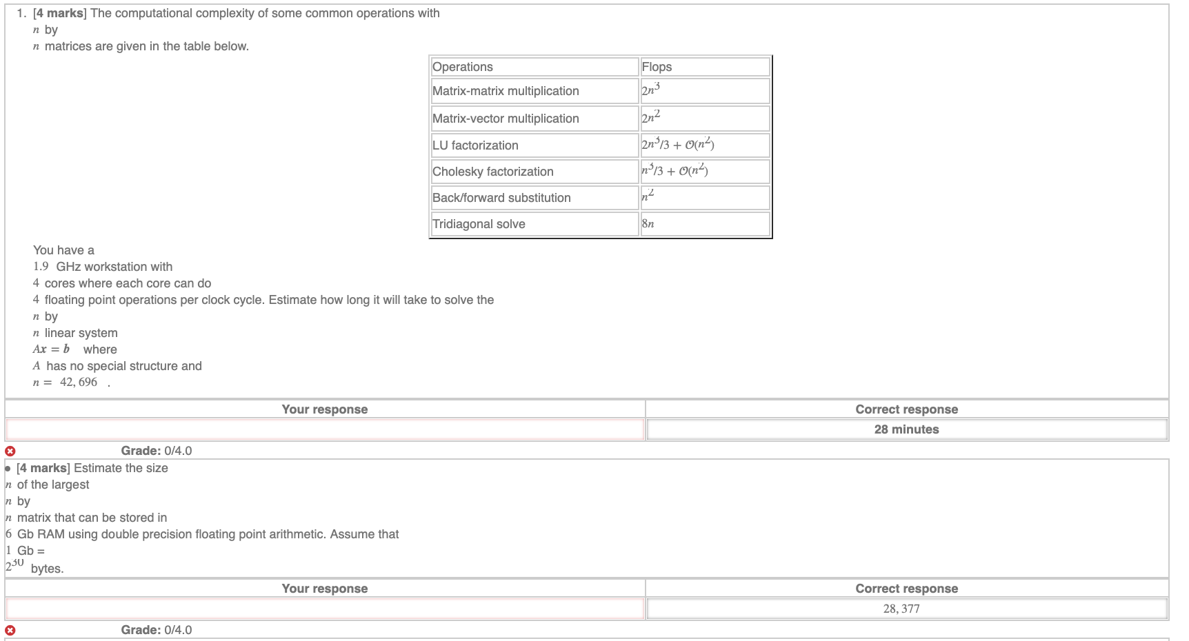 Solved 1. [4 marks] The computational complexity of some | Chegg.com
