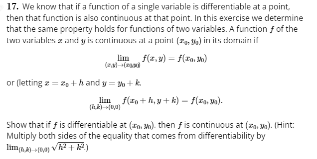 Solved We know that if a function of a single variable | Chegg.com