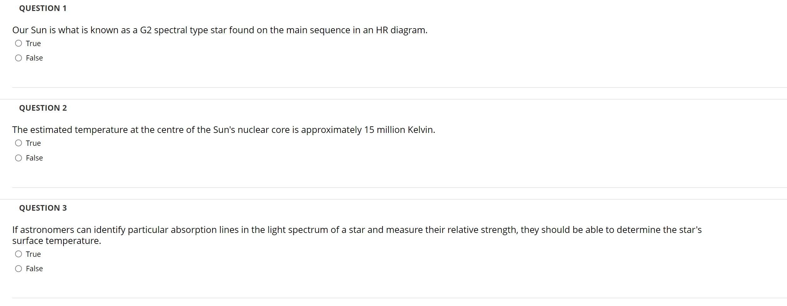 Solved QUESTION 1 Our Sun is what is known as a G2 spectral | Chegg.com