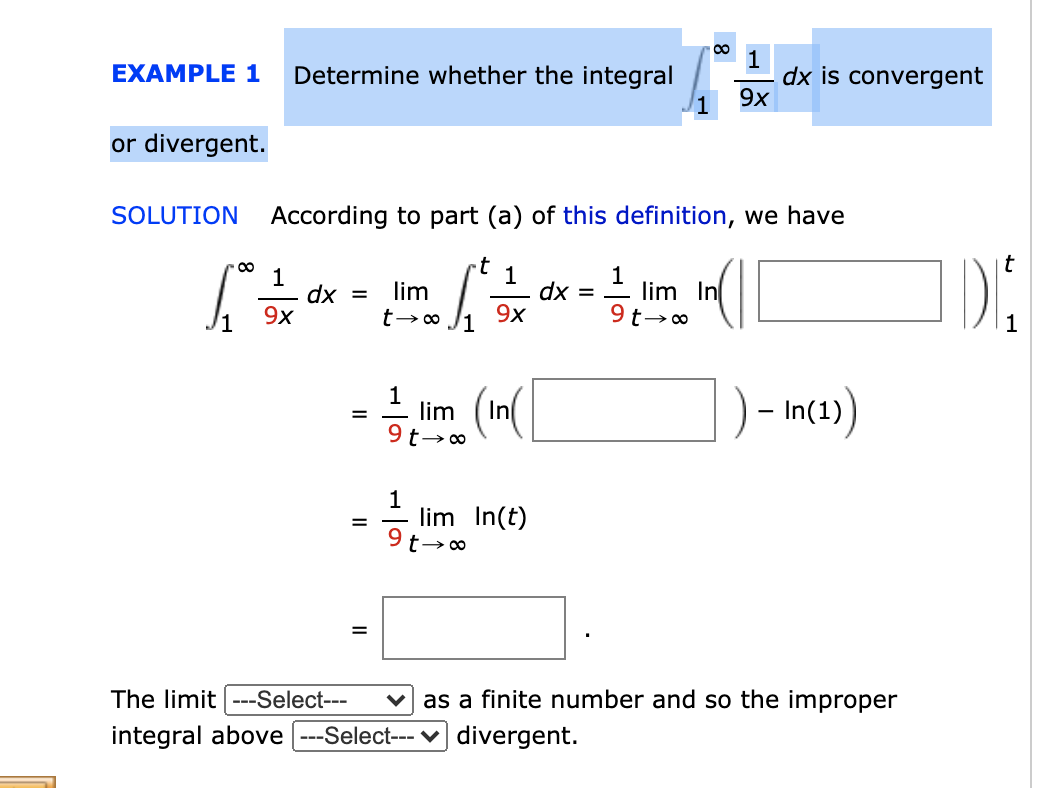Solved 1 EXAMPLE 1 Determine whether the integral dx is | Chegg.com