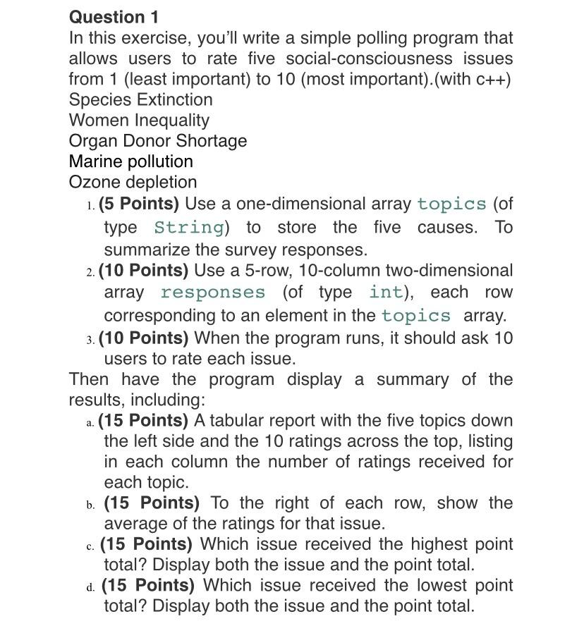 Solved Question 1 In this exercise, you'll write a simple | Chegg.com