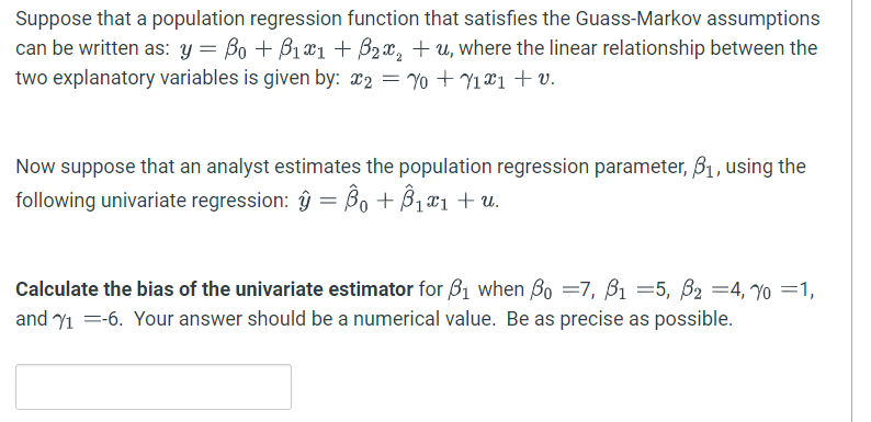 Solved Suppose that a population regression function that | Chegg.com