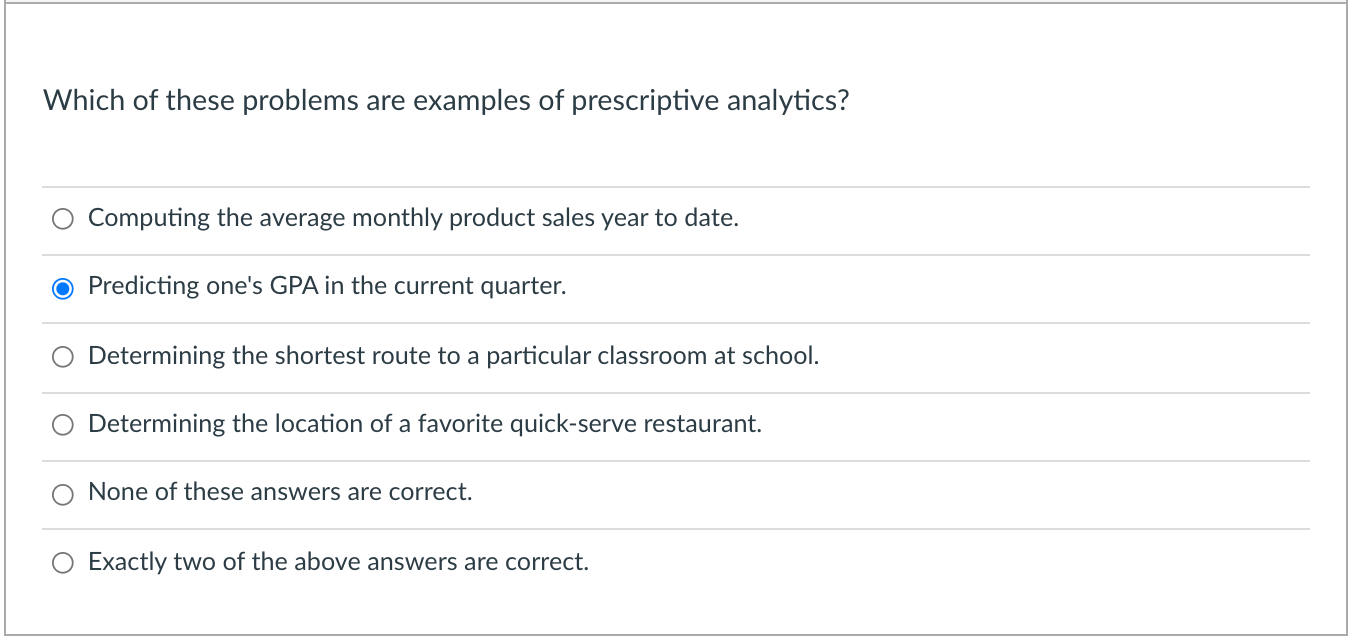 Solved Which of these problems are examples of prescriptive | Chegg.com