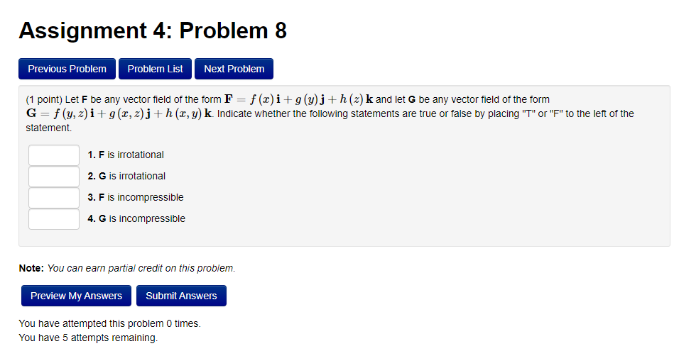 Solved Assignment 4: Problem 8 Previous Problem Problem List | Chegg.com