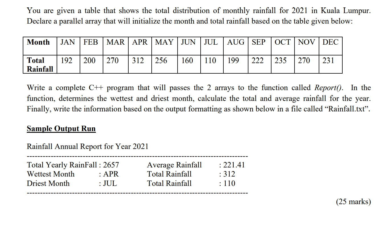 Solved You are given a table that shows the total | Chegg.com