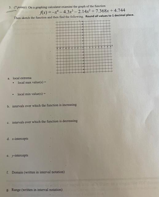 Solved 3. (points) On a graphing calculator examine the | Chegg.com