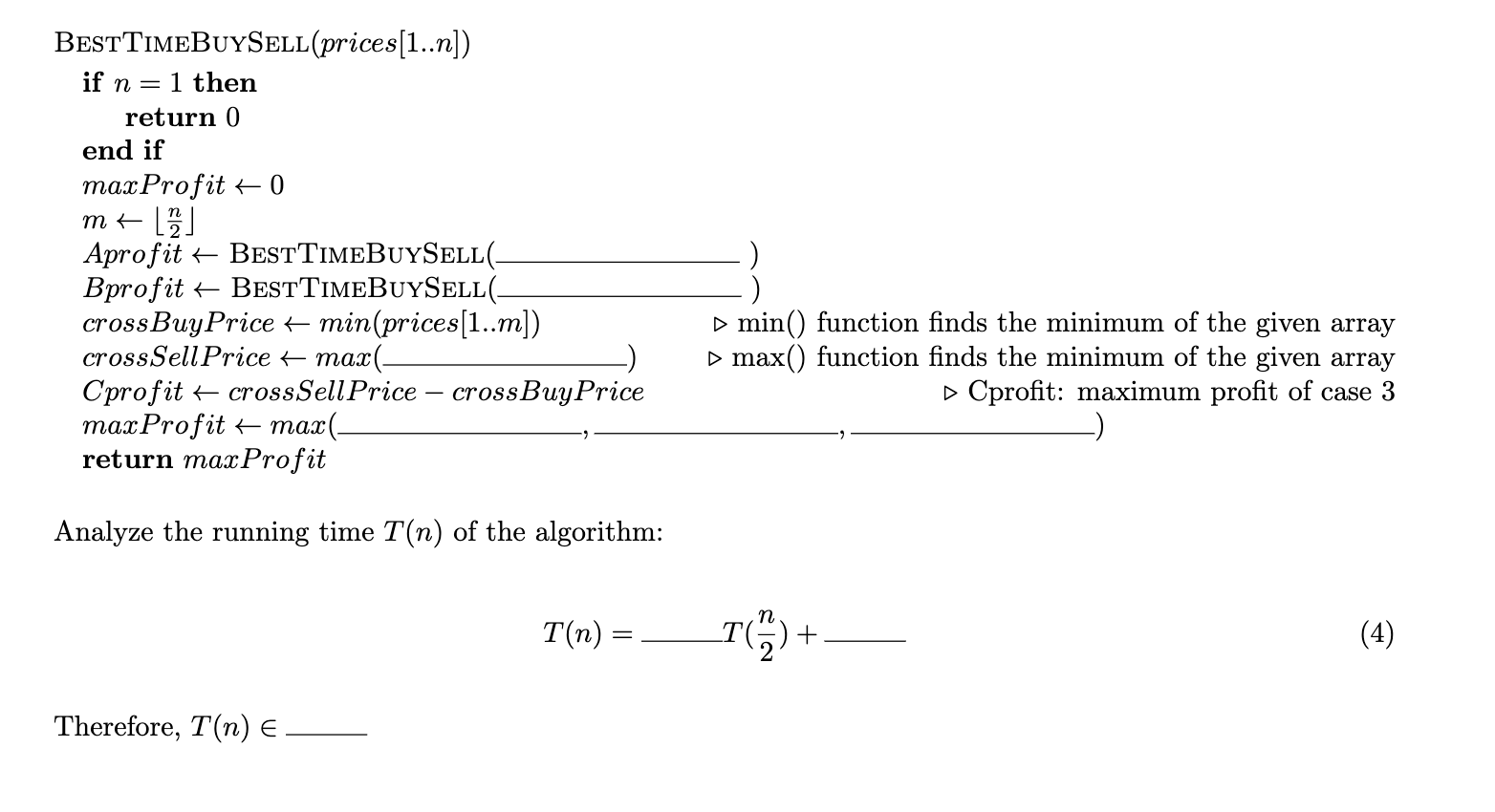 Solved Problem 4. [Category: Divide and Conquer] [25 points] | Chegg.com