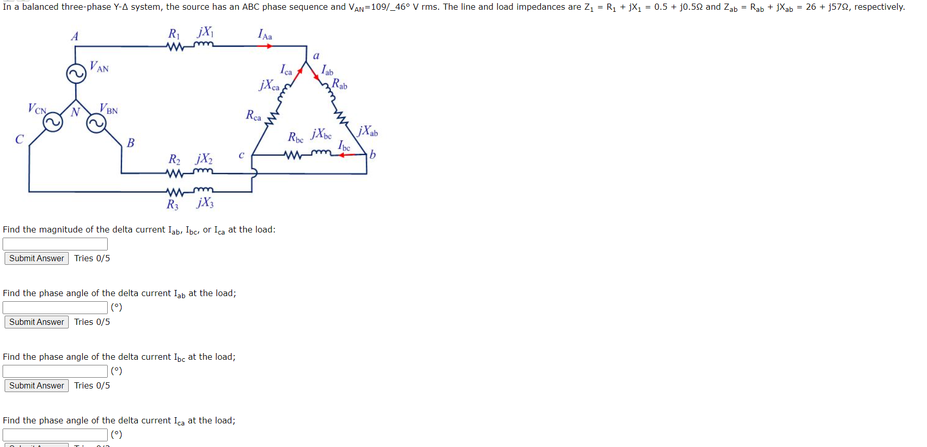 Solved Find the magnitude of the delta current Iab, Ibc, or | Chegg.com