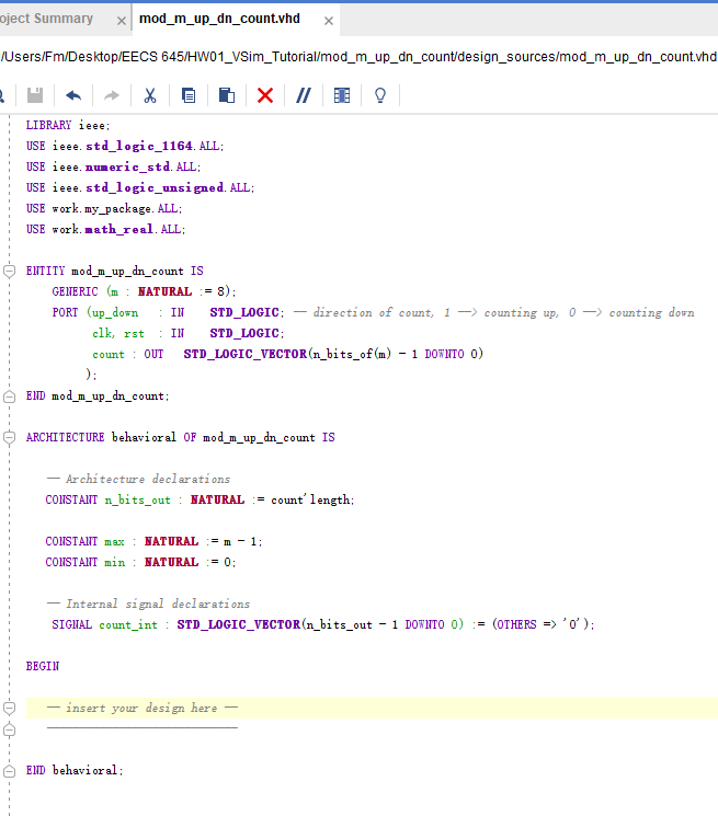 oject Summary x mod_m_up_dn_count.vhd Х | Chegg.com