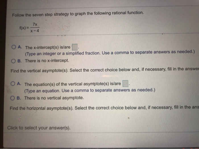 Solved Follow the seven step strategy to graph the following | Chegg.com