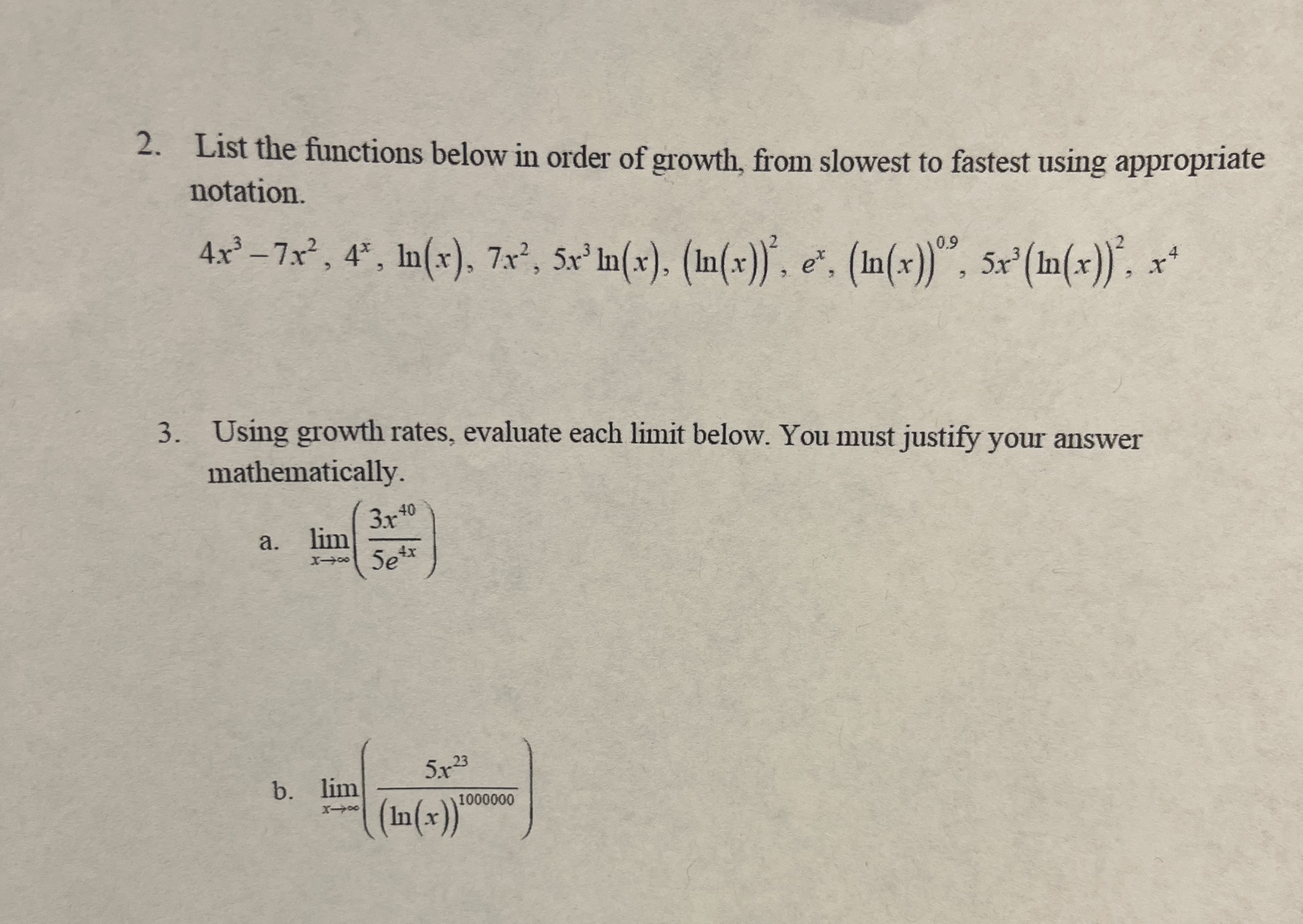 Solved 1. Evaluate each limit. Show all steps for full | Chegg.com