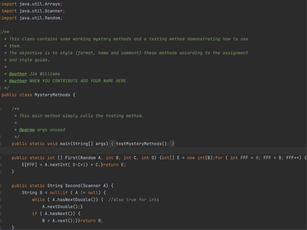 This project contains a set of methods (First, | Chegg.com