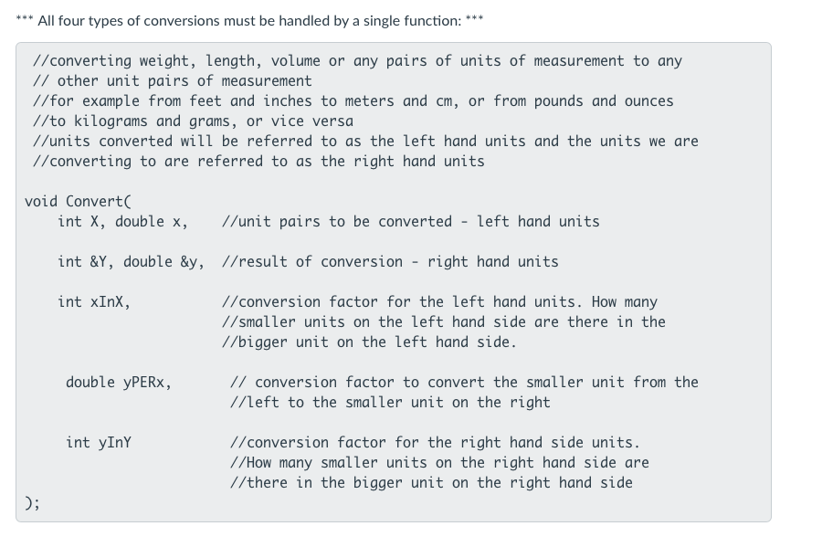 Solved Unit Conversion. Project Description: Rather than | Chegg.com